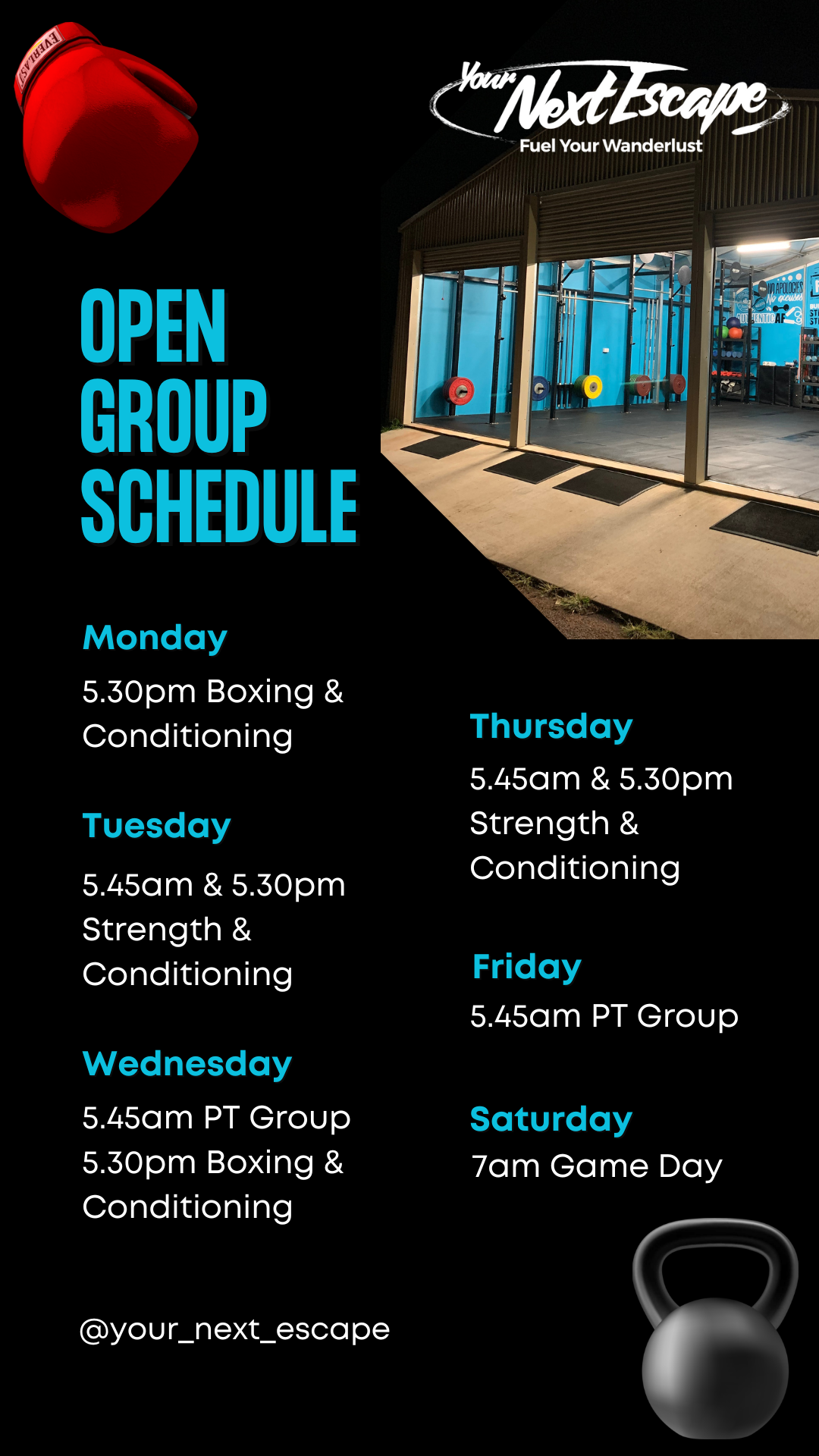 2024 Open Group Timetable - Your Next Escape